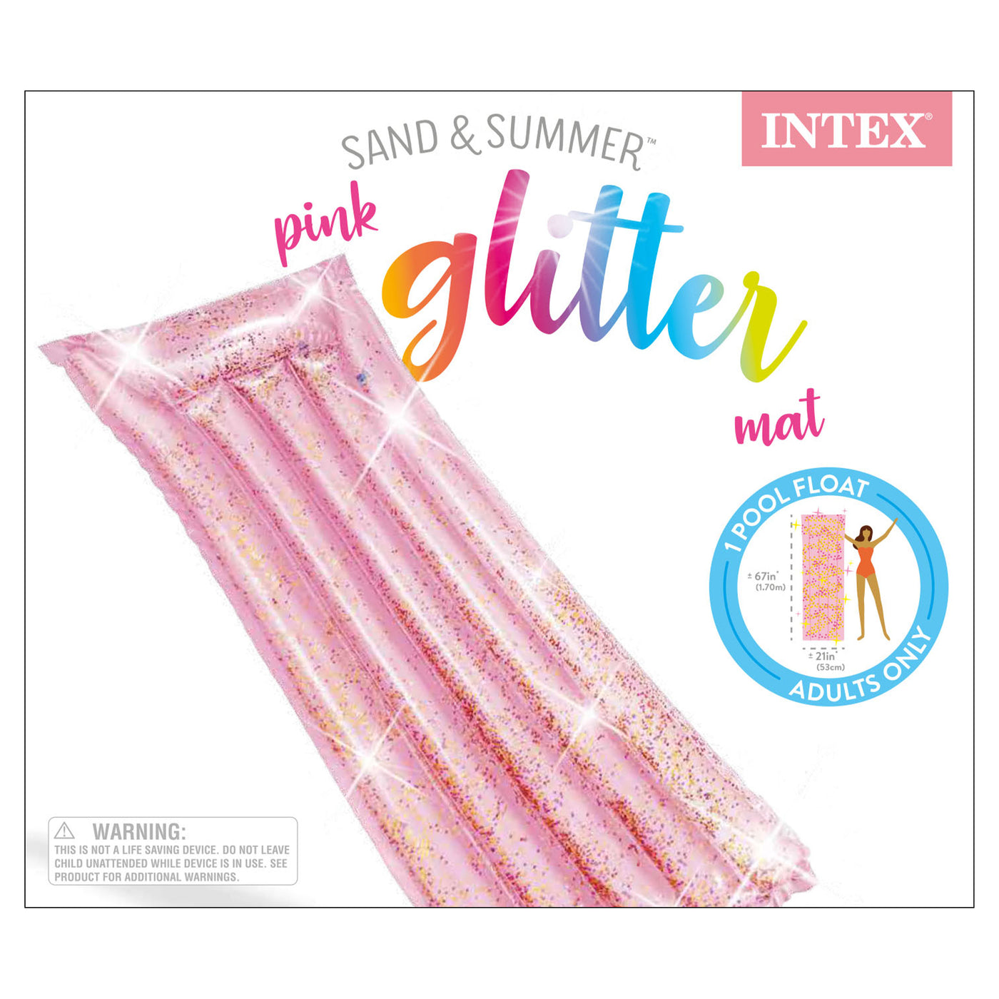 Sparkle in the Sun: Intex Pink Glitter Inflatable Pool Mat | Gulf C...