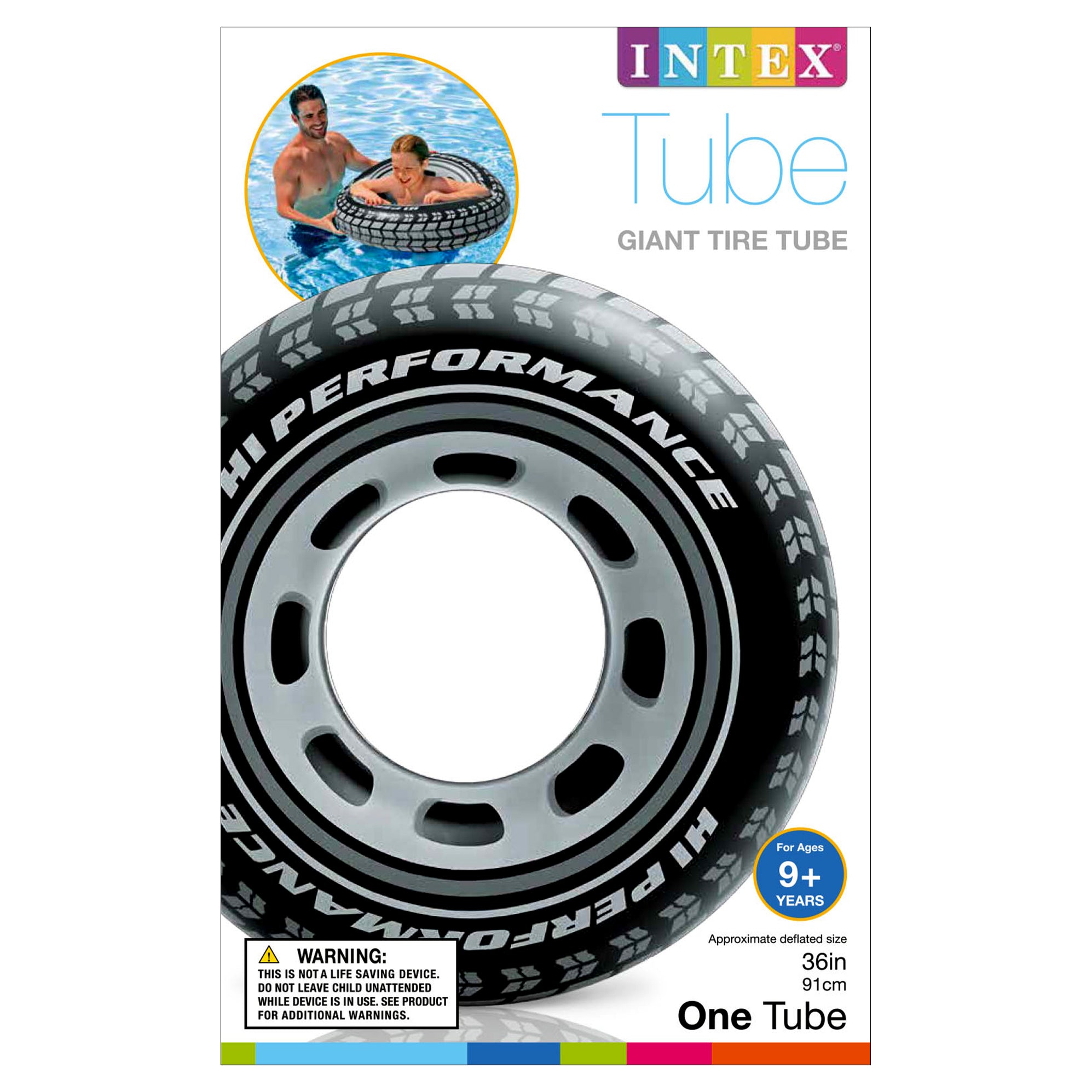 Intex Giant 36' Inflatable Tire Tubes for Pool, Lake and Ocean Fun ...
